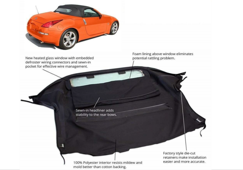 Nissan 350Z 2003-2009 Convertible Top w/Heated Glass - AutoBerry